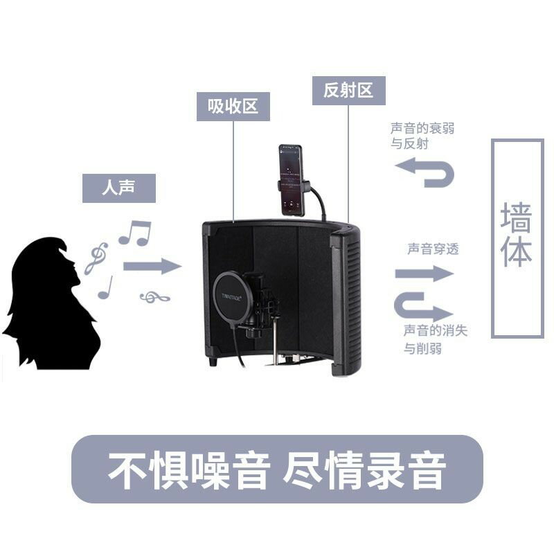 【台灣公司 可打統編】帝華FP5錄音配音有聲書隔音罩話筒降噪吸音去房混喜馬拉雅防風屏 | 逸選生活 | 樂天市場Rakuten