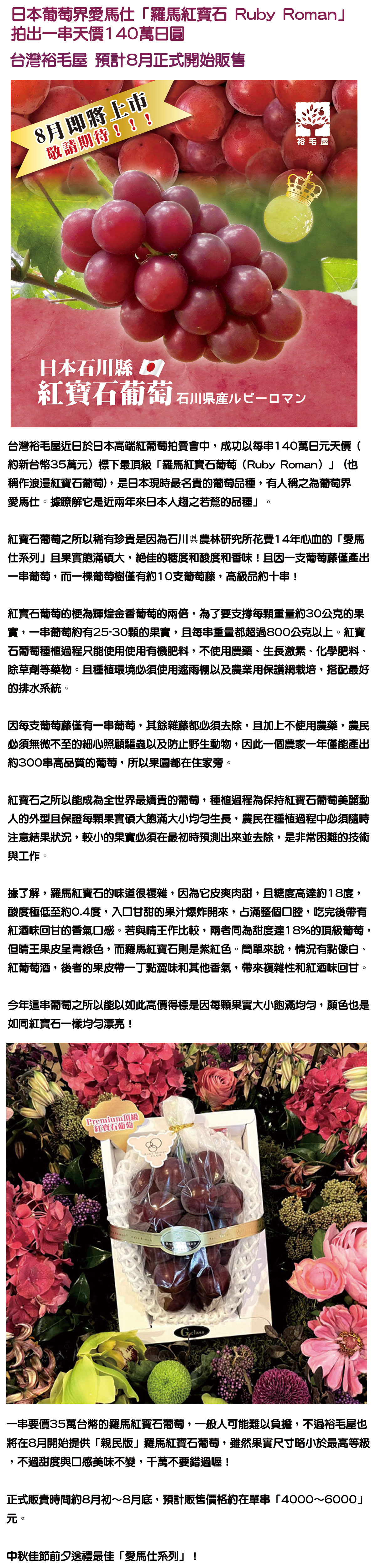 無符合預告>>> 浪漫 (羅馬) 紅寶石葡萄（Ruby Roman） | 裕毛屋生鮮超市 - Rakuten樂天市場