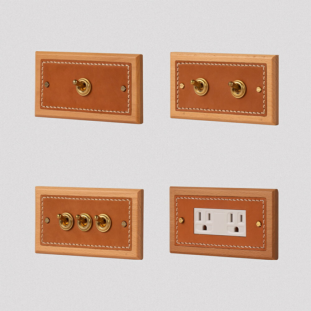 switchpapa專利設計山毛櫸植鞣革復古黃銅開關插座【直送日本】 | Switchpapa | 樂天市場Rakuten