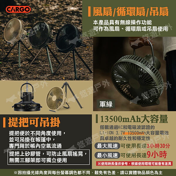 【CARGO】MULTI FAN隨行風扇含收納盒 L 軍綠/沙色/黑色/灰色 無線控制 循環扇 四段風速 露營 悠遊戶外 | 悠遊戶外露營生活 ...