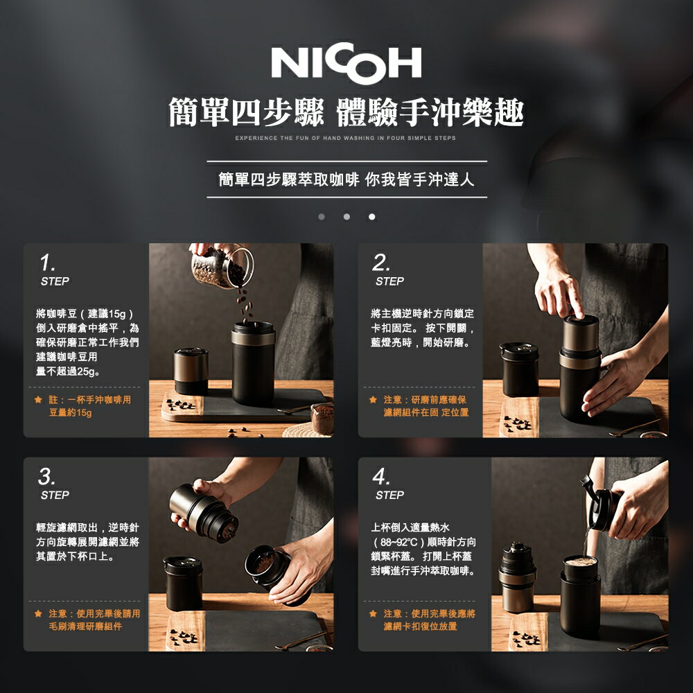 日本NICOH電動便攜研磨手沖咖啡機 NK-B03 | RuYuHouse直營店 | 樂天市場Rakuten