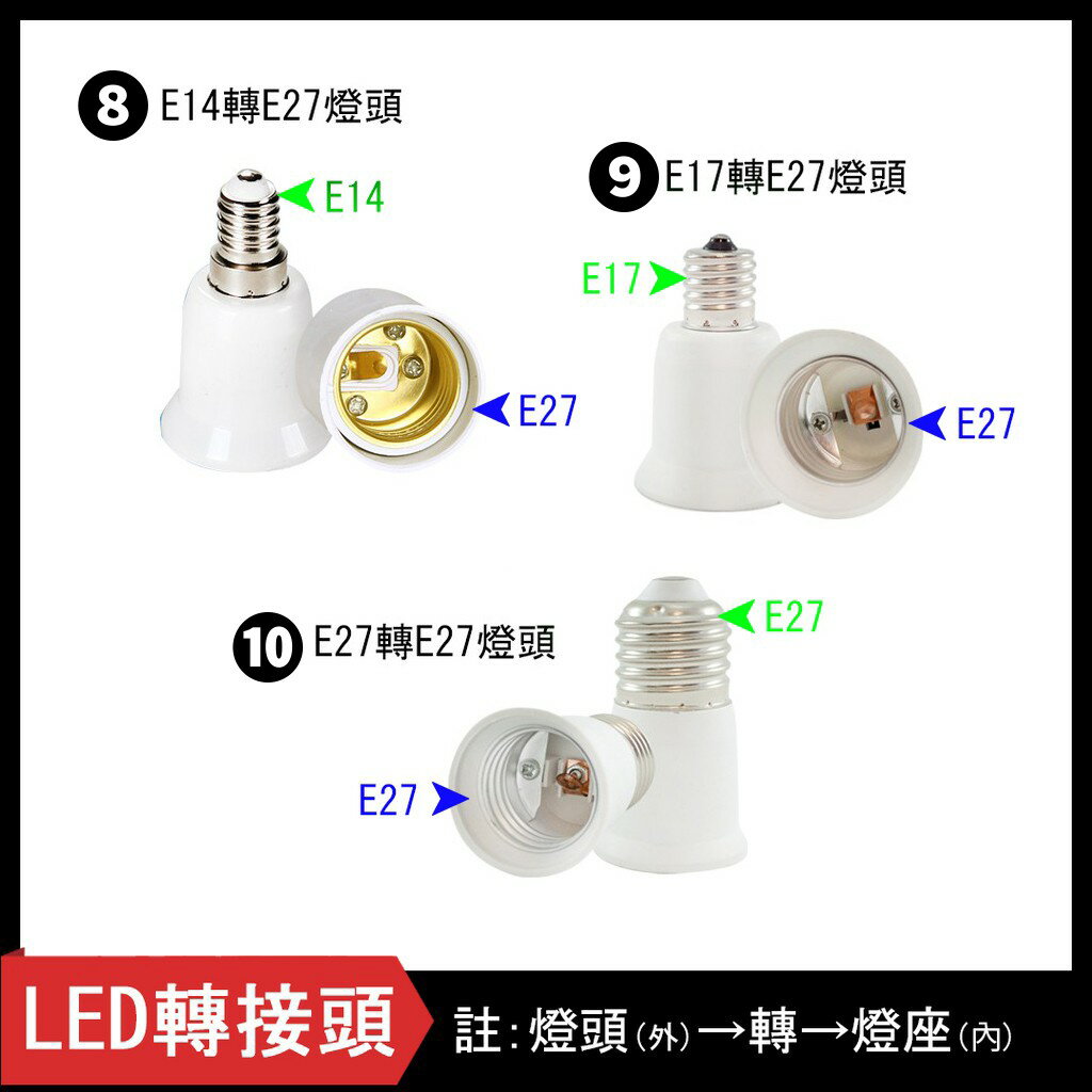 LED燈泡轉接頭｜多款｜台灣現貨｜E27｜E17｜E14｜E12｜燈頭轉接頭｜ | 宸亮光電 | 樂天市場Rakuten