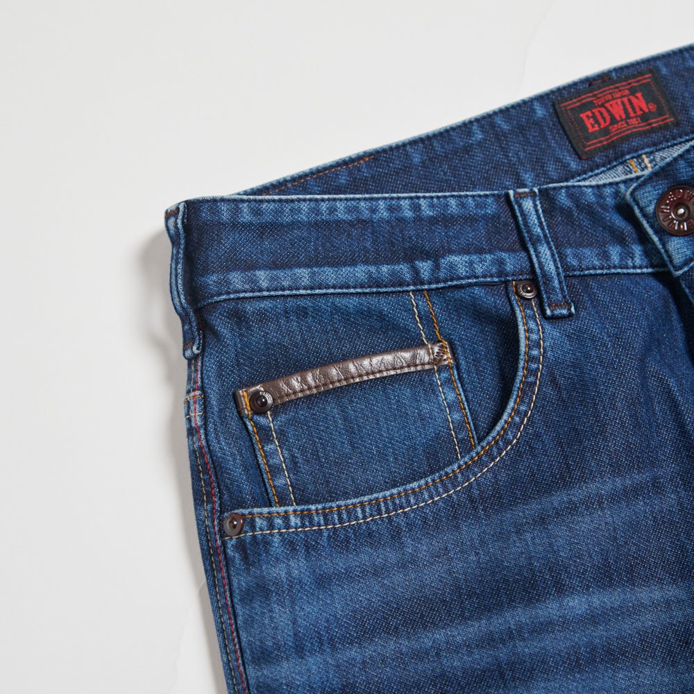 EDWIN 加大碼 EDGE x JERSEYS迦績 皮條窄管直筒牛仔褲-男款 石洗綠 | EDWIN官方旗艦店直營店 | 樂天市場Rakuten