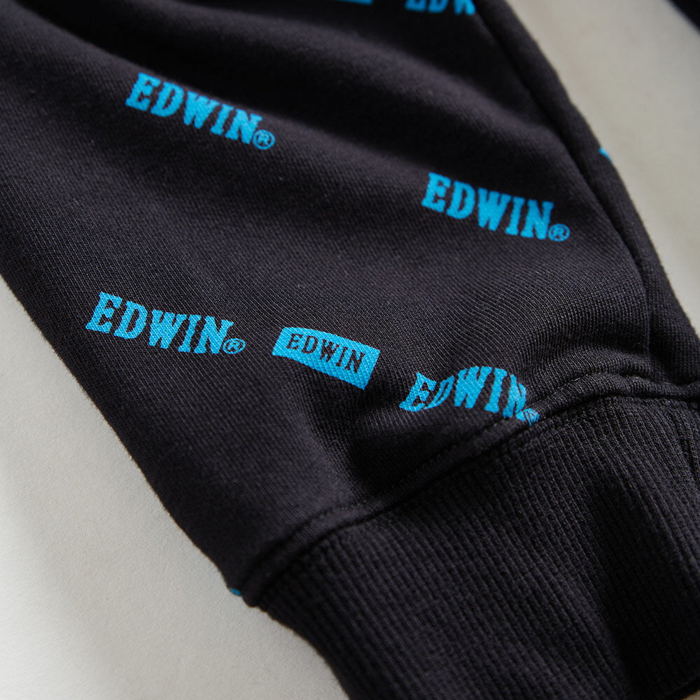 EDWIN EDGE 滿版印花 LOGO厚長袖T恤-男款 黑色 | EDWIN官方旗艦店直營店 | 樂天市場Rakuten