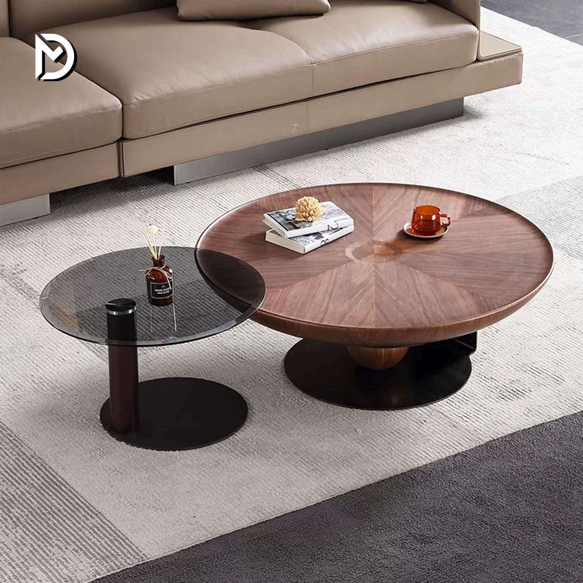 免運 輕奢現代簡約客廳小戶型高級創意設計師意式極簡圓形飛碟茶幾 家用Q121 | 曲線美QXM居家 | 樂天市場Rakuten