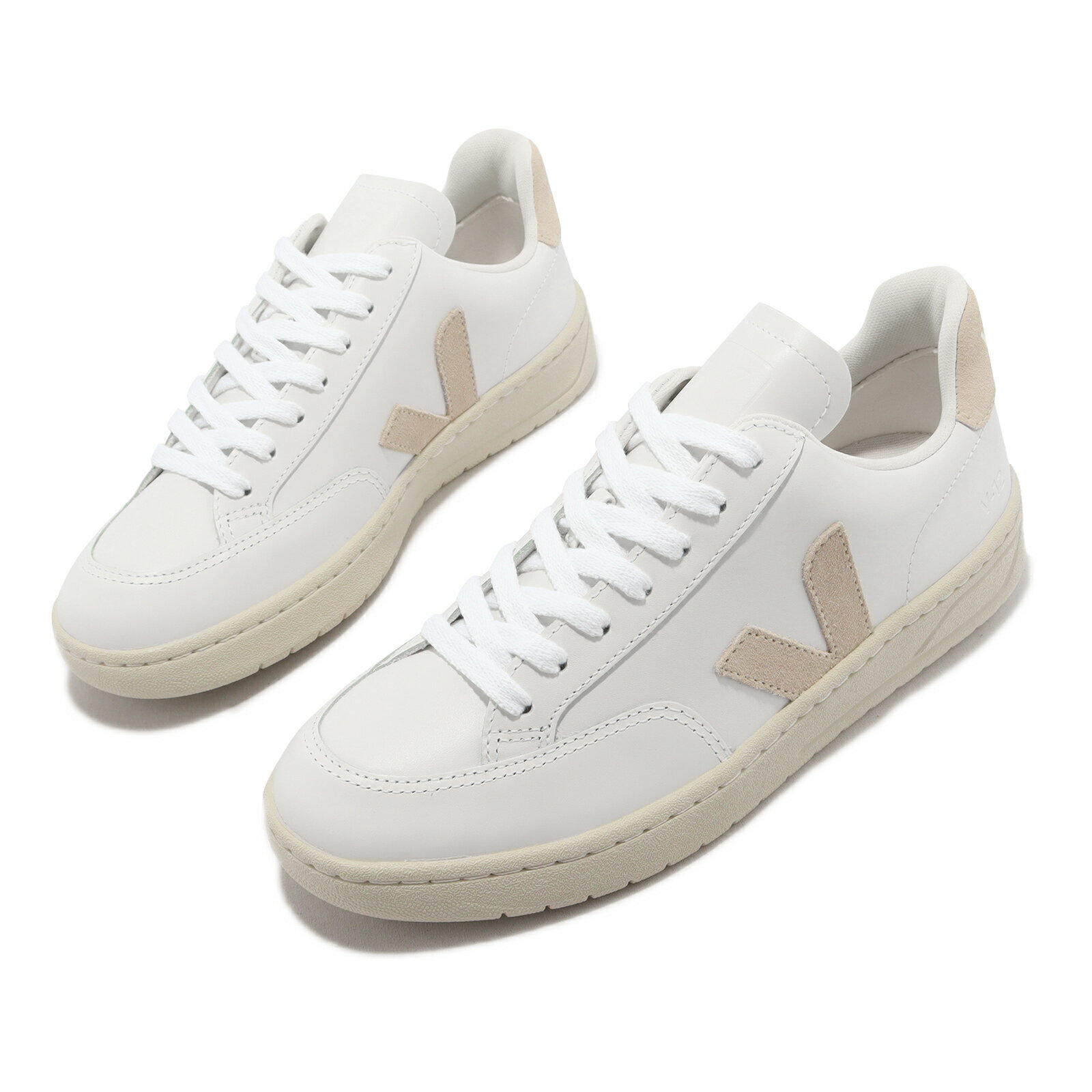Veja 休閒鞋 V-12 Leather 女鞋 白 杏粉色 小白鞋 經典 法國 斜V XD0202335A | ACS跨運動 | 樂天市場 ...