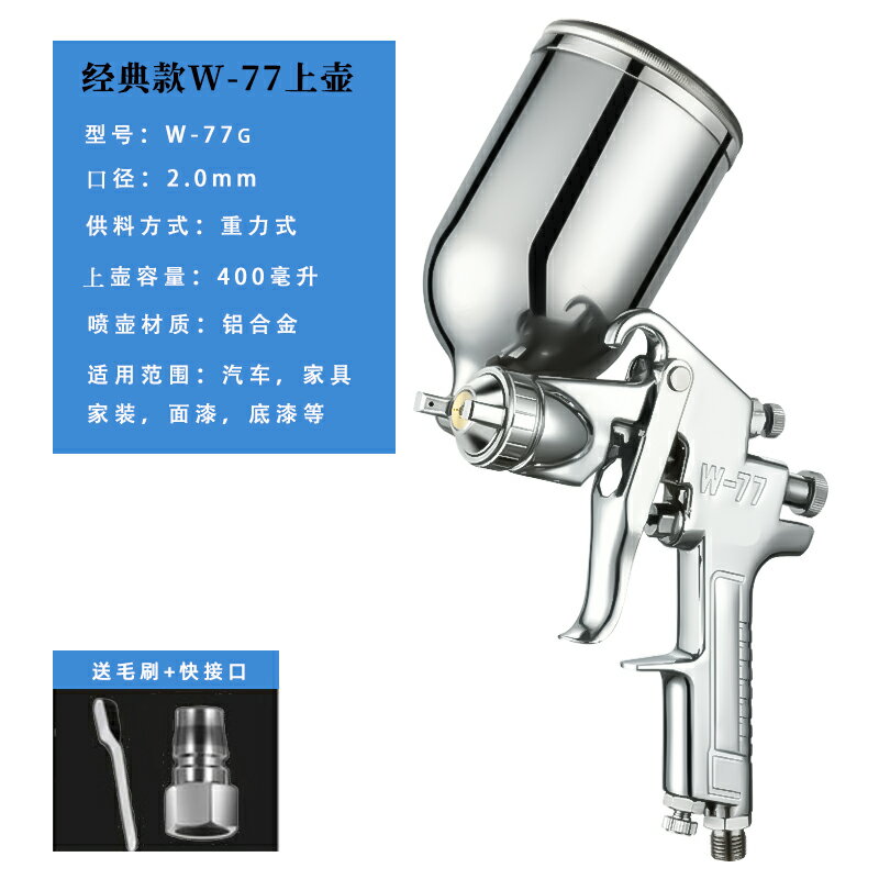 喷漆壶 噴漆槍 噴漆機 高霧化油漆噴槍W71/W77汽車家具氣動噴槍噴壺F75上下壺氣動噴漆槍【MJ27155】 | 木語家居直營店 | 樂天市場Rakuten