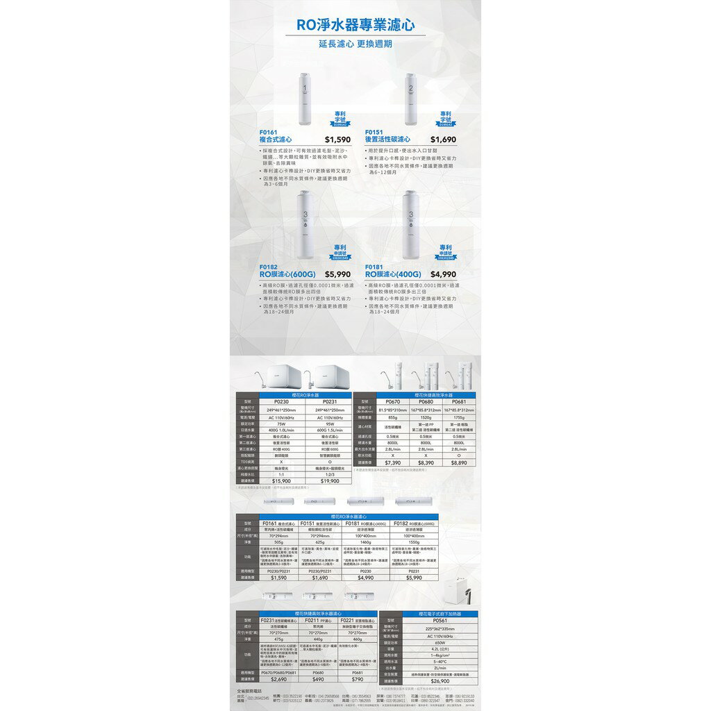 高雄 櫻花牌 F0161 複合式 濾心 RO 淨水器 含運費送基本安裝【KW廚房世界】 | Rakuten樂天市場 - KW廚房世界