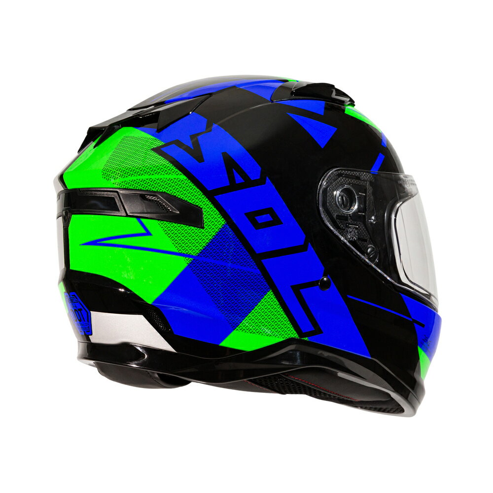 【SOL Helmets】SF-6全罩式安全帽 (超視界_黑/綠銀) ｜ SOL安全帽官方商城 | SOL Helmets | 樂天市場Rakuten