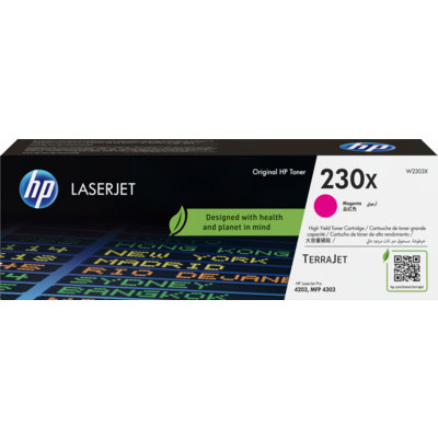 【領券優惠折300】 HP 230X 紅色原廠 LaserJet 高容量碳粉匣(W2303X) For HP LaserJet 4203 / ...