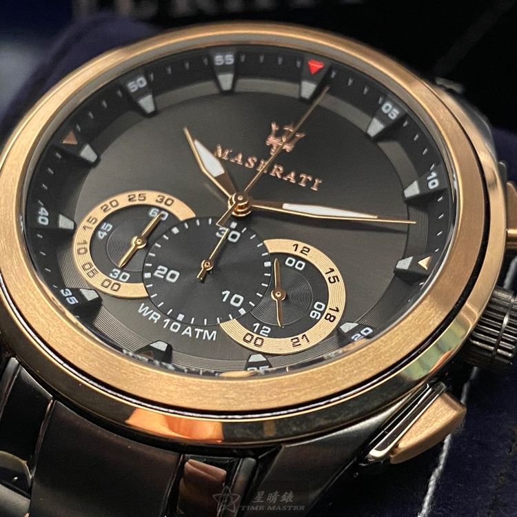 MASERATI手錶,編號R8873612016,46mm黑圓形精鋼錶殼,黑玫瑰金色三眼, 運動錶面,深黑色精鋼錶帶款,頂級時尚! | 星晴錶 ...