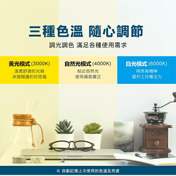 HTT HTT-1237 LED 觸控式調光護眼檯燈 桌燈 台燈 三色檯燈 | 民權橋電子生活百貨直營店 | 樂天市場Rakuten