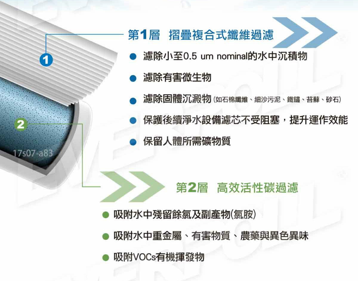 【EVERPOLL】 DC-1000F 雙效複合式精密濾心 DC-1000 適用 DCP-3000 第二道 | 大山淨水生活館直營店 | 樂天市場Rakuten
