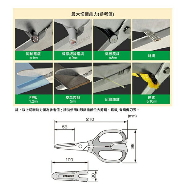 ENGINEER PH-57 多功能電子剪刀 PH57 強力剪刀 鐵腕剪刀 省力剪刀 不銹鋼剪刀 不鏽鋼剪刀 | 民權橋電子生活百貨直營店 | 樂天市場Rakuten