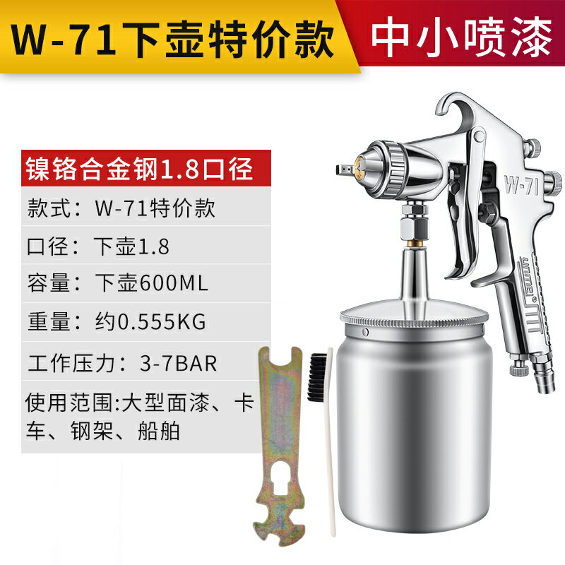 喷漆壶 噴漆槍 噴漆機 W-71/W77氣動噴漆槍油漆噴槍噴壺汽車F75上下壺K3小型噴槍【MJ27146】 | 木語家居直營店 | 樂天市場Rakuten