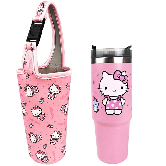 小禮堂 Hello Kitty 304不鏽鋼冰霸杯附潛水布杯袋 850ml (粉泳衣企鵝款) | 小禮堂－樂天旗艦店直營店 | 樂天市場Rakuten