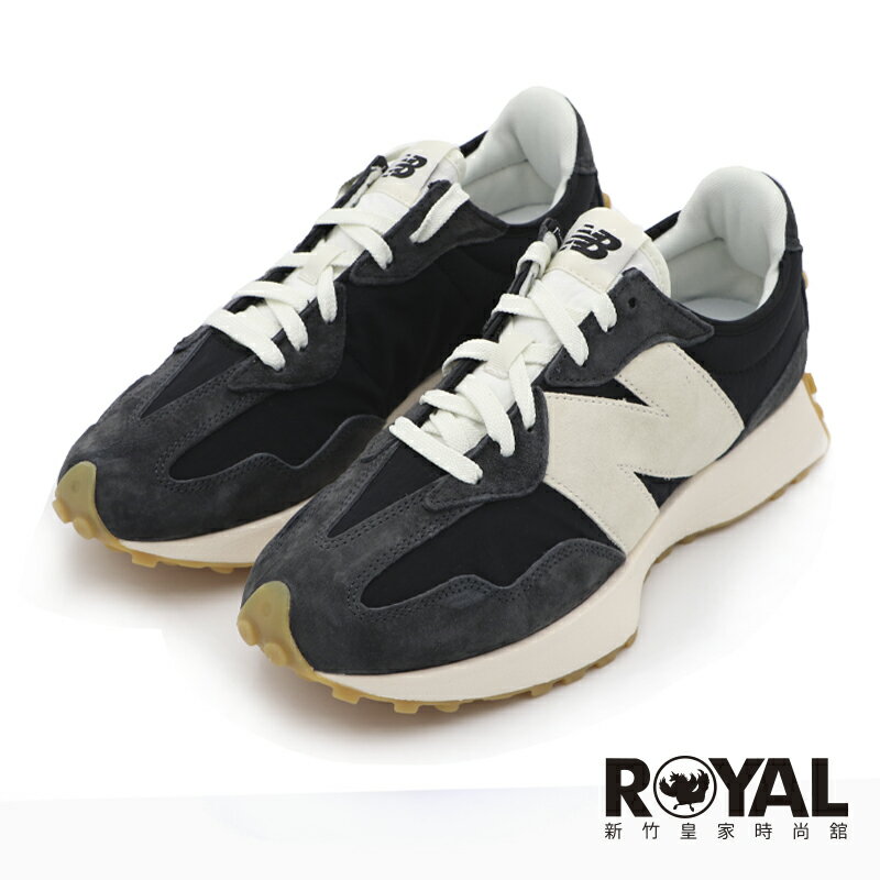 【全館滿額折】 New Balance 327 黑灰色 真皮 NB327 拼接 復古 休閒鞋 男女款 B4738【 MS327KB1 ...