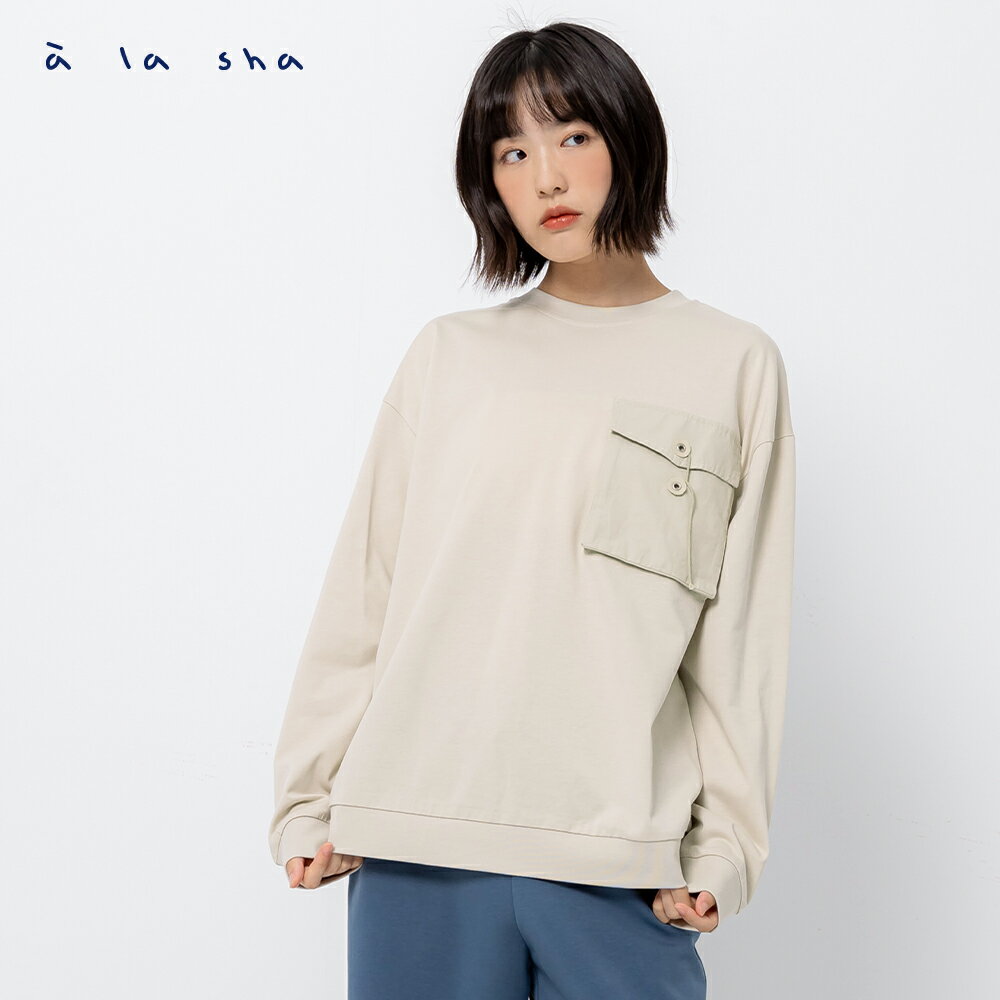 a la sha miao郵票印花落肩長袖T恤 | a la sha直營店 | 樂天市場Rakuten