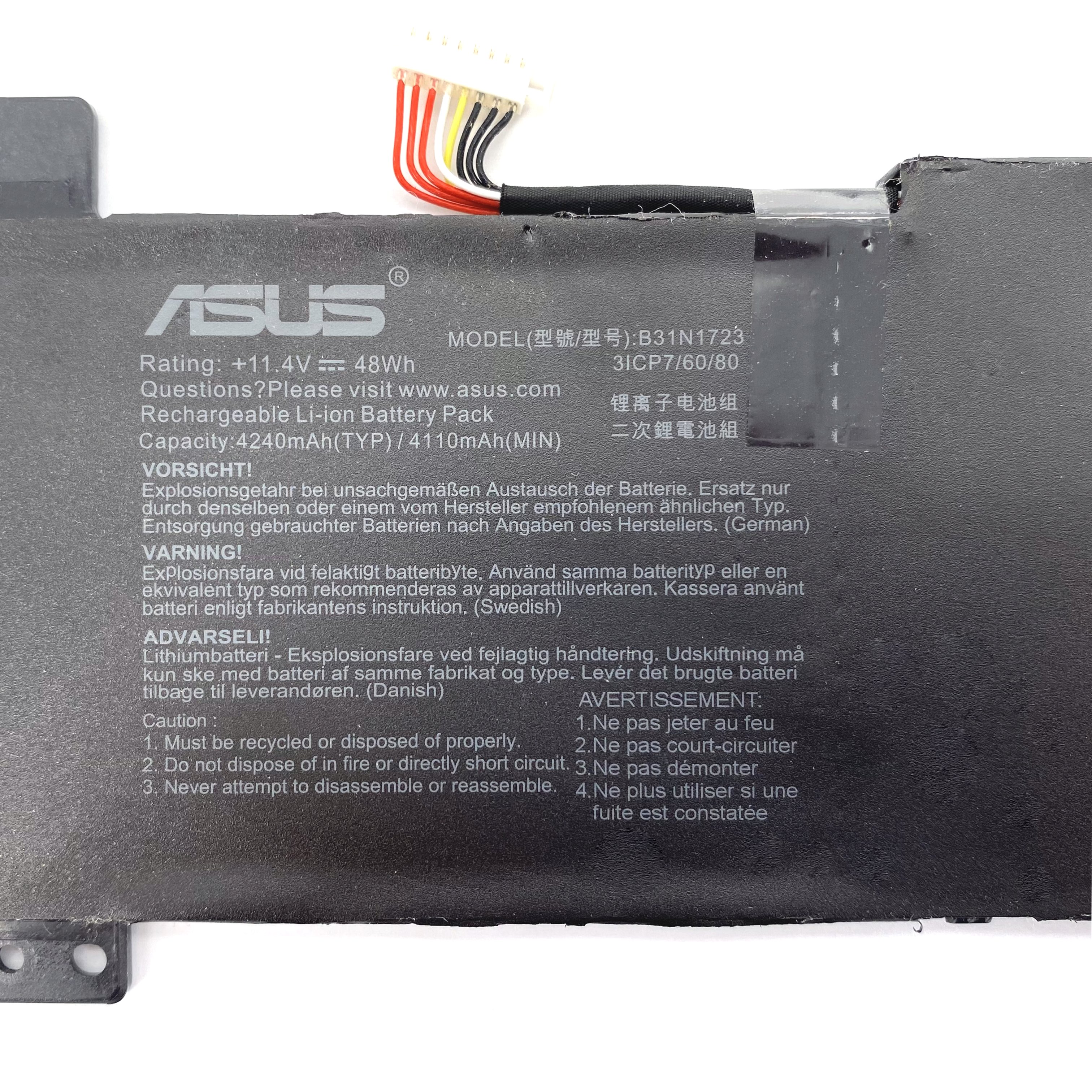 ASUS B31N1723 原廠電池 A570ZD F570 F570ZD FX570 FX570UD K570U K570UD K570ZD R570 R570ZD R570UD X570 ...