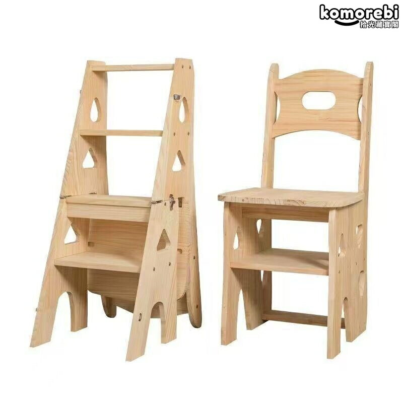 【變形伸縮兩用】摺疊梯凳 人字梯 摺疊梯 登高梯 家用梯 室內梯 多功能實木梯 可摺疊收納 梯子椅子兩用 居家安全穩固 | 拾光藏寶閣 ...