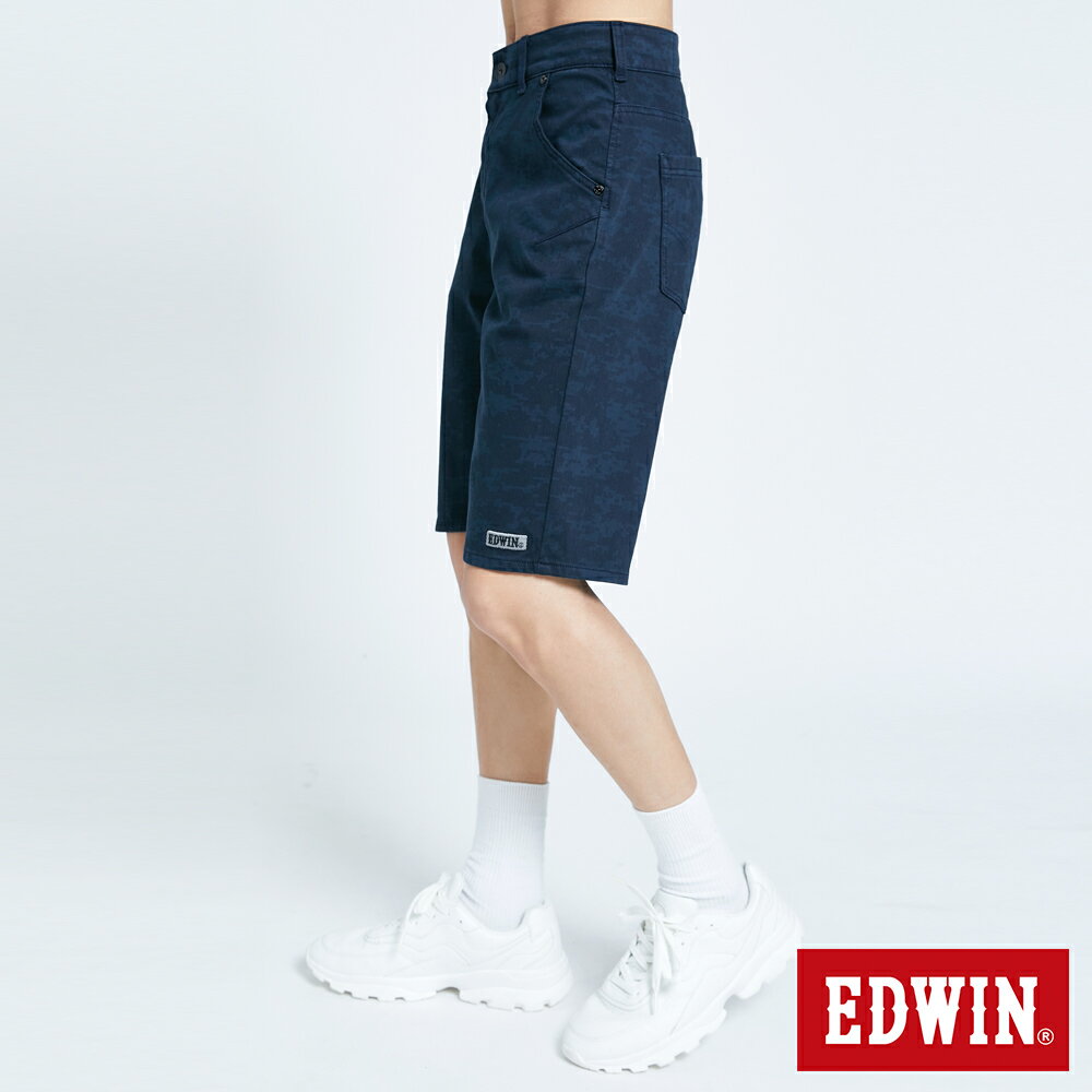 EDWIN 男款 JERSEYS 迦績 EJ2 加大碼 棉涼感迷彩短褲 (黑藍色) #滿額折抵 | EDWIN官方旗艦店直營店 | 樂天市場Rakuten