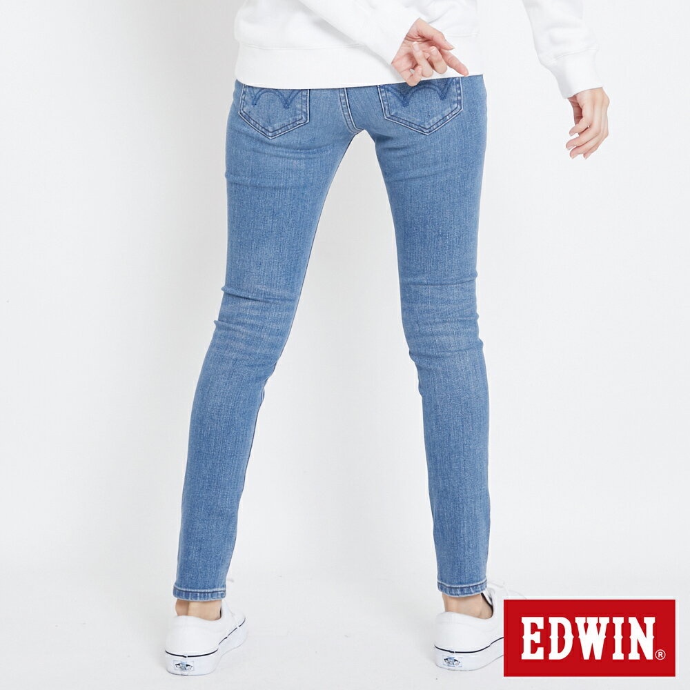 EDWIN MISS 503 經典皮牌 窄直筒牛仔褲-女款 漂淺藍 SKINNY | EDWIN官方旗艦店直營店 | 樂天市場Rakuten