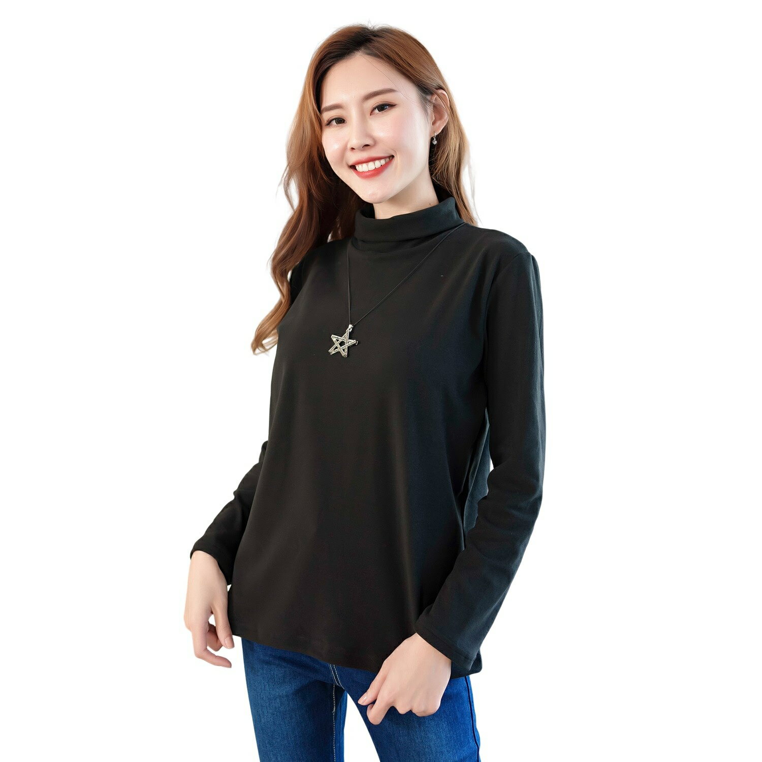 立領--優雅簡約素面德絨高領暖暖長袖上衣(黑.灰.粉.咖L-3L)-X532眼圈熊中大尺碼 | 眼圈熊中大尺碼直營店 | 樂天市場Rakuten