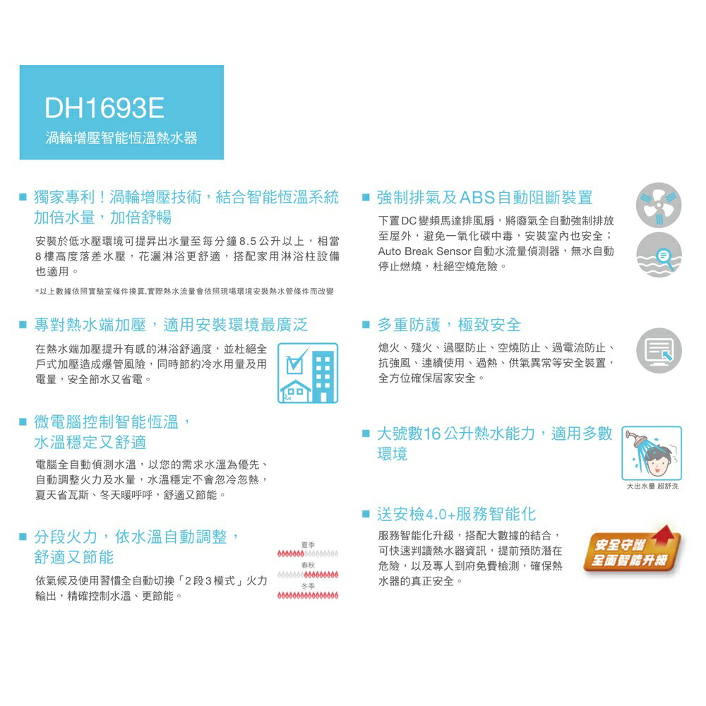 櫻花 SAKURA DH1693 E 16L 渦輪增壓 智能恆溫 熱水器 含基本安裝 免運 | INFMARC | 樂天市場Rakuten