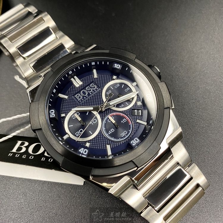 點數9%★BOSS伯斯男錶,編號HB1513360,46mm黑, 銀圓形精鋼錶殼,黑色三眼, 運動錶面,銀色精鋼錶帶款,找尋好久就是這款 ...