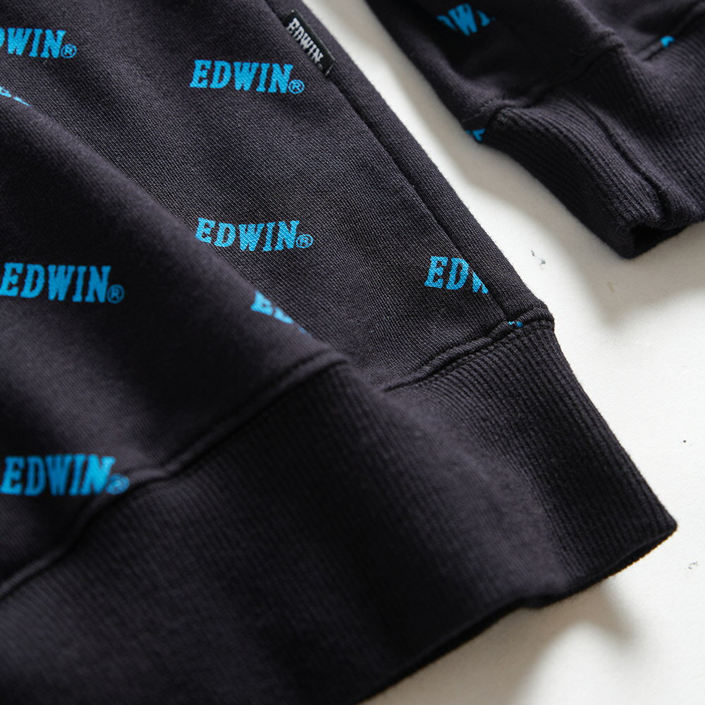 EDWIN EDGE 滿版印花 LOGO厚長袖T恤-男款 黑色 | EDWIN官方旗艦店直營店 | 樂天市場Rakuten