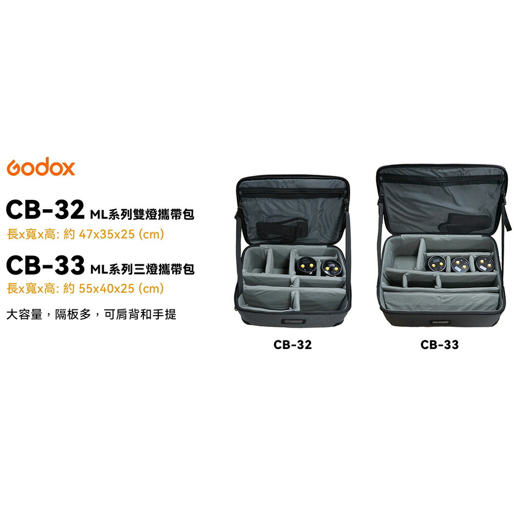 Godox 神牛 CB-33 CB33 肩背手提攜帶箱 攝影器材 收納包 適 棚燈 ML30 三燈 公司貨【跨店APP下單最高20%點數回饋】 相機專家 | CameraPro相機專家直營店 ...