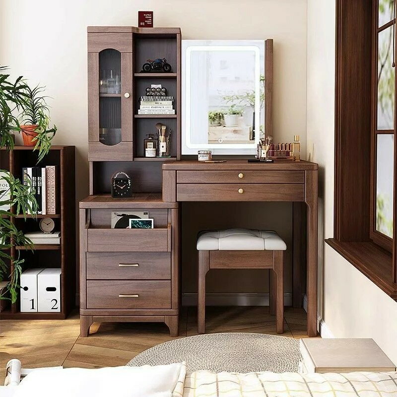 輕奢實木梳妝臺小型書桌化妝桌二合一現代臥室簡約高級化妝臺新款 | 樂達優品 | 樂天市場Rakuten