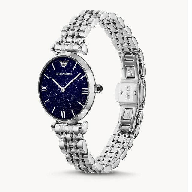 送禮首選★EMPORIO ARMANI 經典滿天星藍色星空時尚防水女石英錶款AR11091 附提袋【全館滿額折價★APP下單點數4倍送】線上 ...