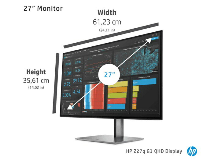HP Z27u G3 QHD 1C4Z7AA 27in Display 液晶顯示器 2560 x 1440 @ 60 Hz | 賣電腦直營店 ...
