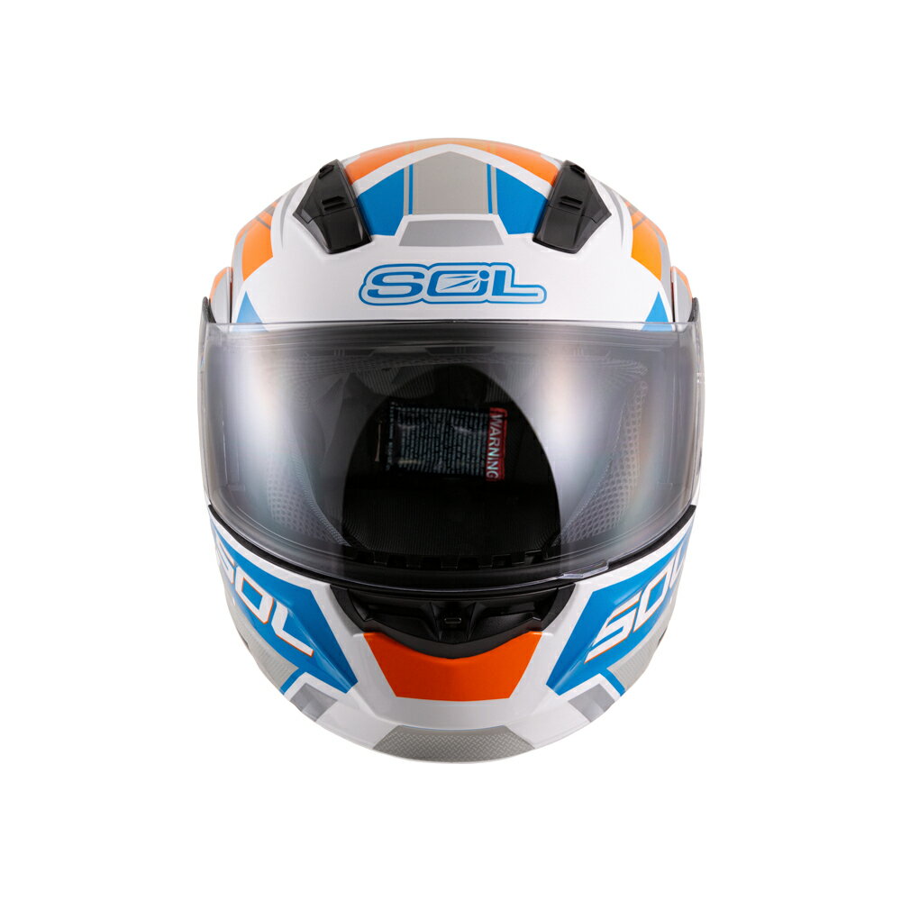 【SOL Helmets】SM-3可掀式安全帽 (原子動力_白/藍橘) ｜ SOL安全帽官方商城 | SOL Helmets | 樂天市場Rakuten
