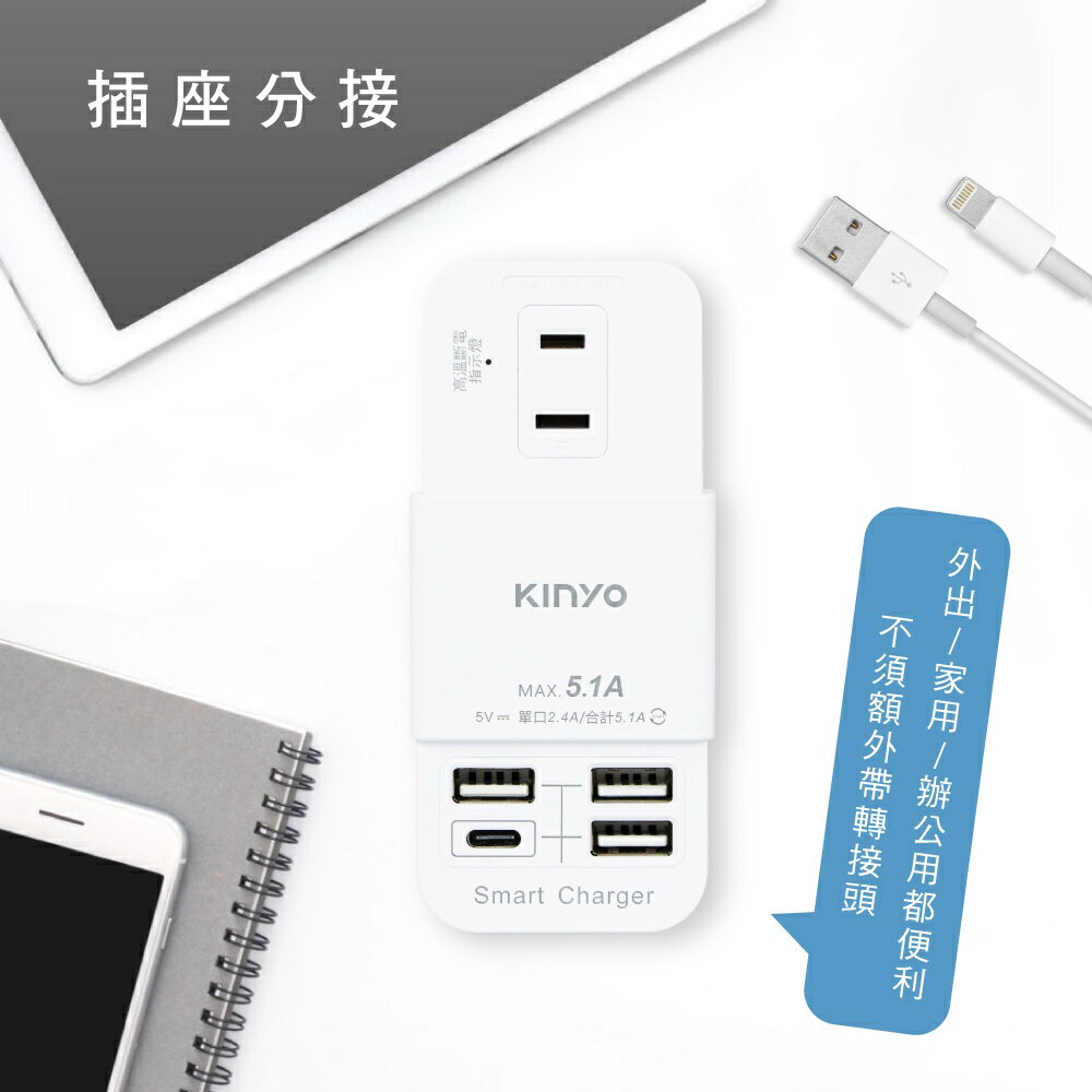 【KINYO】2P三插4USB分接器 (GIU) | KINYO 官方旗艦店 | 樂天市場Rakuten