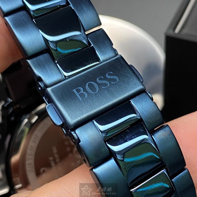 點數9%★BOSS手錶,編號HB1513758,42mm寶藍圓形精鋼錶殼,寶藍色三眼, 時分秒中三針顯示, 運動錶面,寶藍精鋼錶帶款,曠世鉅作 ...