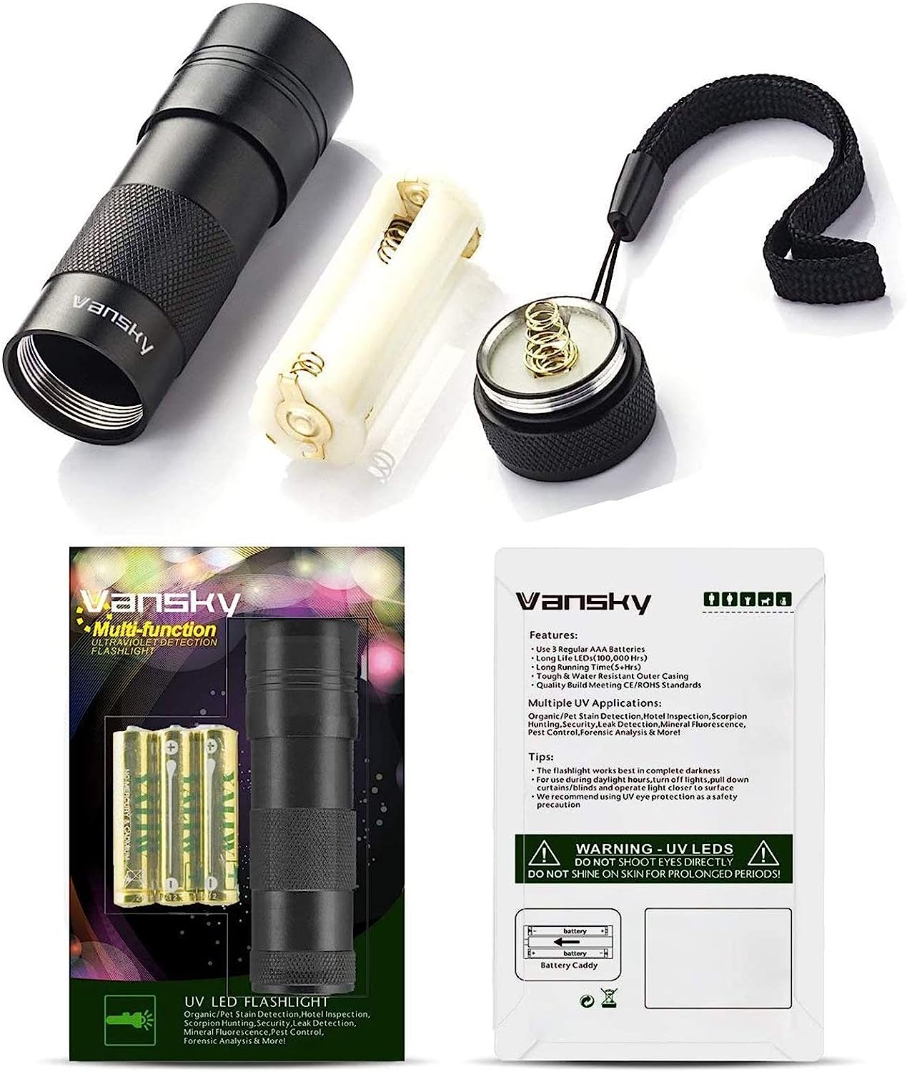 日本 Vansky 12LED 紫光手電筒 5W UV手電筒 驗鈔燈 紫光燈 LED手電筒 黑光燈 螢光劑 玉石燈 貓癬【小福部屋】 | 小福部屋 | 樂天市場Rakuten