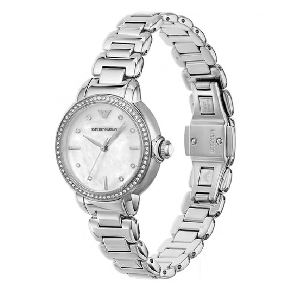 EMPORIO ARMANI 亞曼尼 Mia系列 AR11596 極光銀白環鑽女錶 銀色錶帶 32MM｜樂天全館特惠中★指定刷卡回饋10% ...
