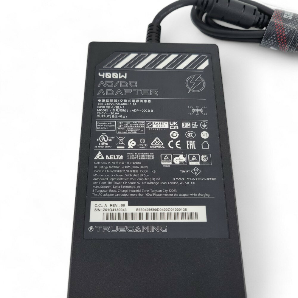 MSI 微星 400W ADP-400CB B 原廠變壓器 特殊方口 20V 20A 充電器 電源線 | 筆電達人直營店 | 樂天市場Rakuten