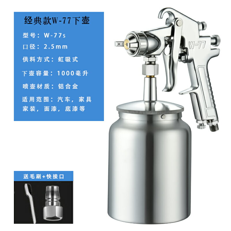 喷漆壶 噴漆槍 噴漆機 高霧化油漆噴槍W71/W77汽車家具氣動噴槍噴壺F75上下壺氣動噴漆槍【MJ27155】 | 木語家居直營店 | 樂天市場Rakuten