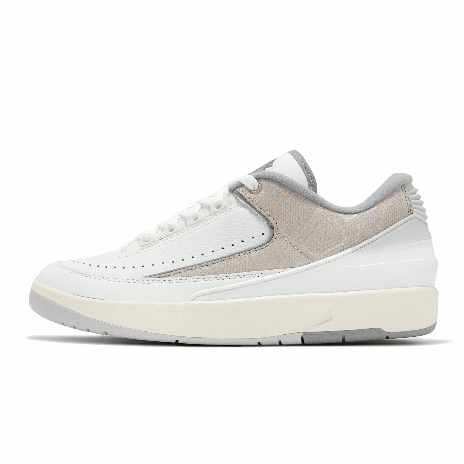 Nike 休閒鞋 Air Jordan 2 Retro Low 男鞋 白 灰 Python 皮革 AJ2 二代 DV9956-100 ...