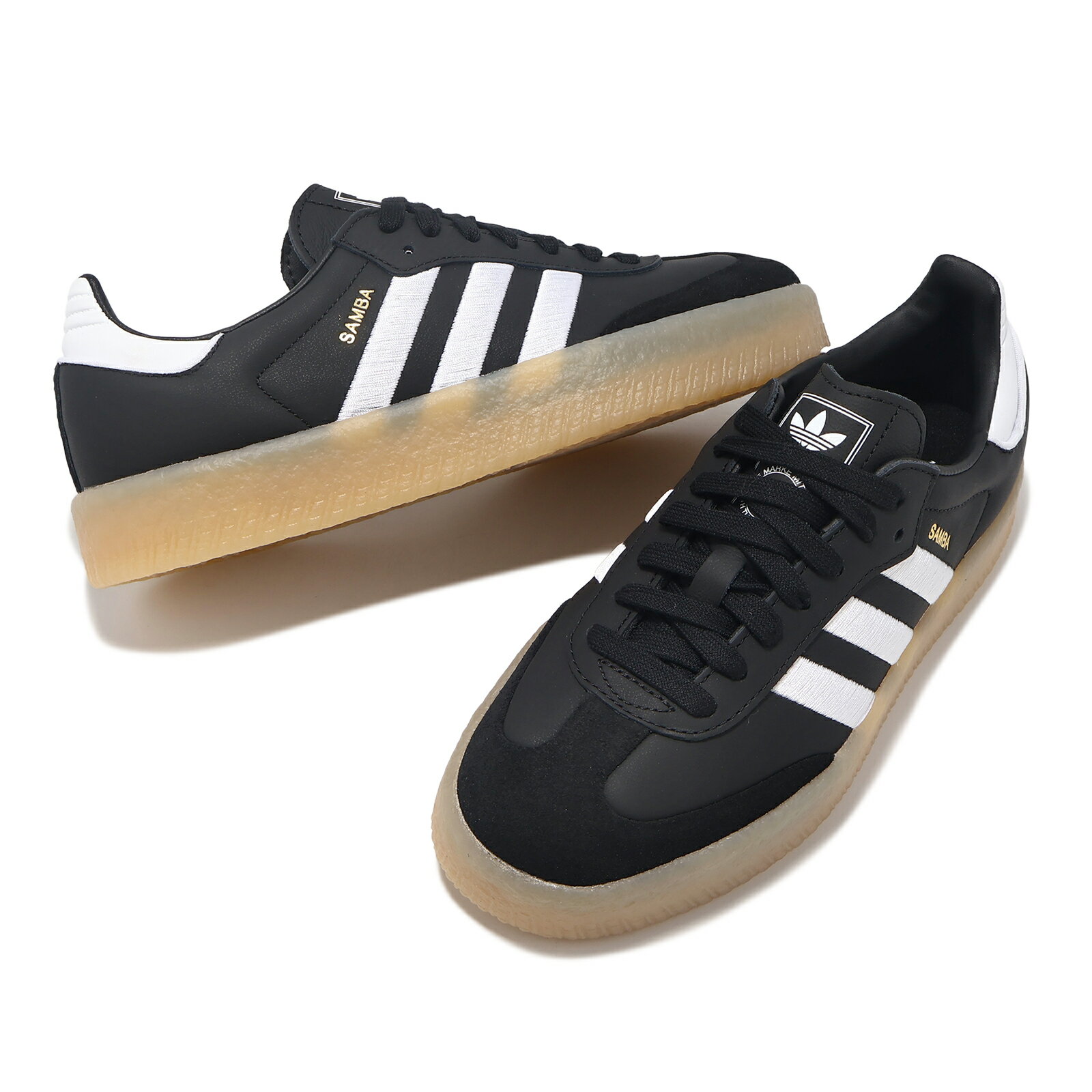 adidas 休閒鞋 Sambae W 女鞋 黑 白 皮革 麂皮 膠底 德訓鞋 愛迪達 ID0436 | ACS跨運動 | 樂天市場Rakuten