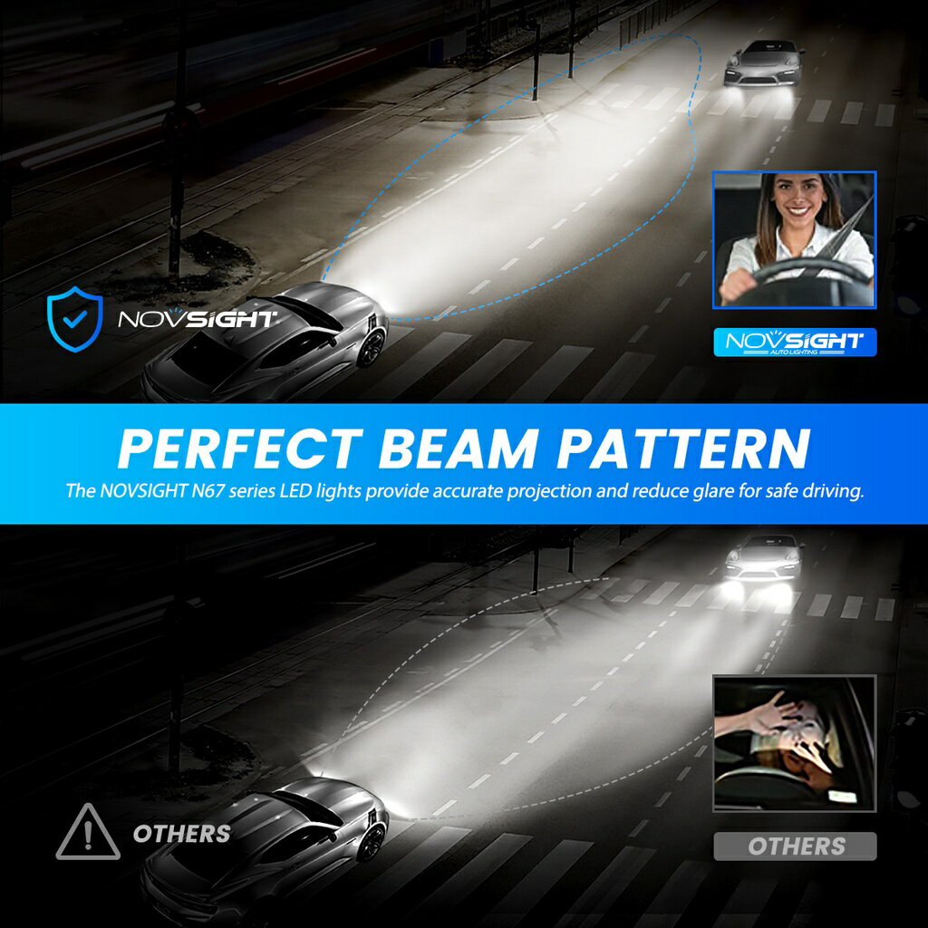 APP下單享點數9%｜Novsight 1Pair N67 9005 9006 H4 H7 H11 汽車 LED 大燈遠近光燈 140W 30 ...