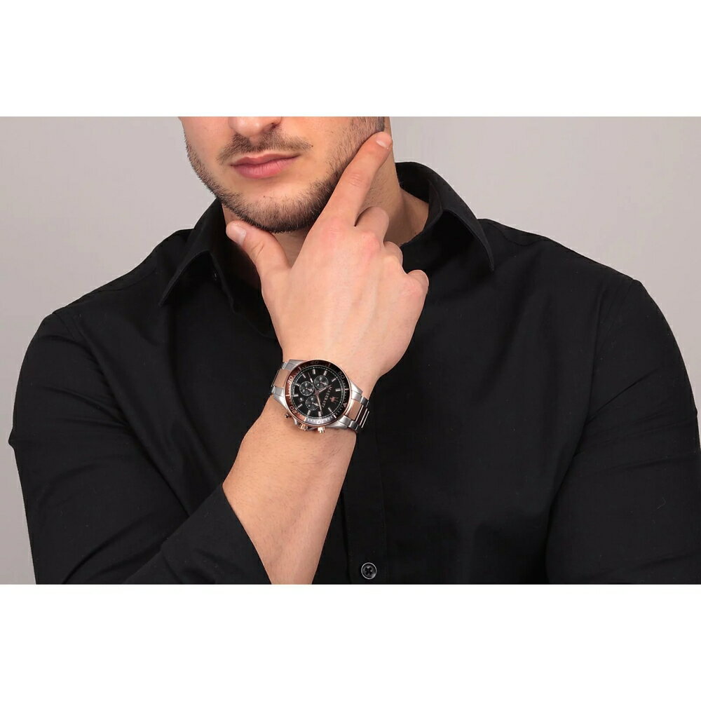 送禮首選★MASERATI 瑪莎拉蒂 SFIDA 玫瑰金三眼計時鋼帶腕錶44mm(R8873640002) 附提袋【全館滿額折價★APP下單 ...