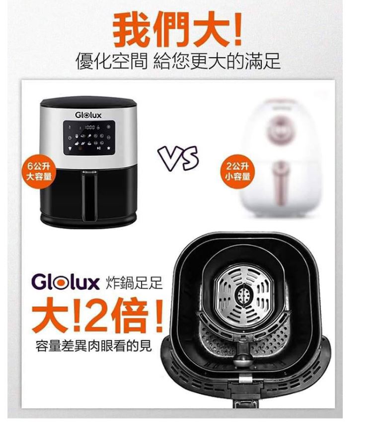 Glolux 健康 6666 氣炸鍋 保固一年 食品級陶瓷塗層 | SHOW數位直營店 | 樂天市場Rakuten