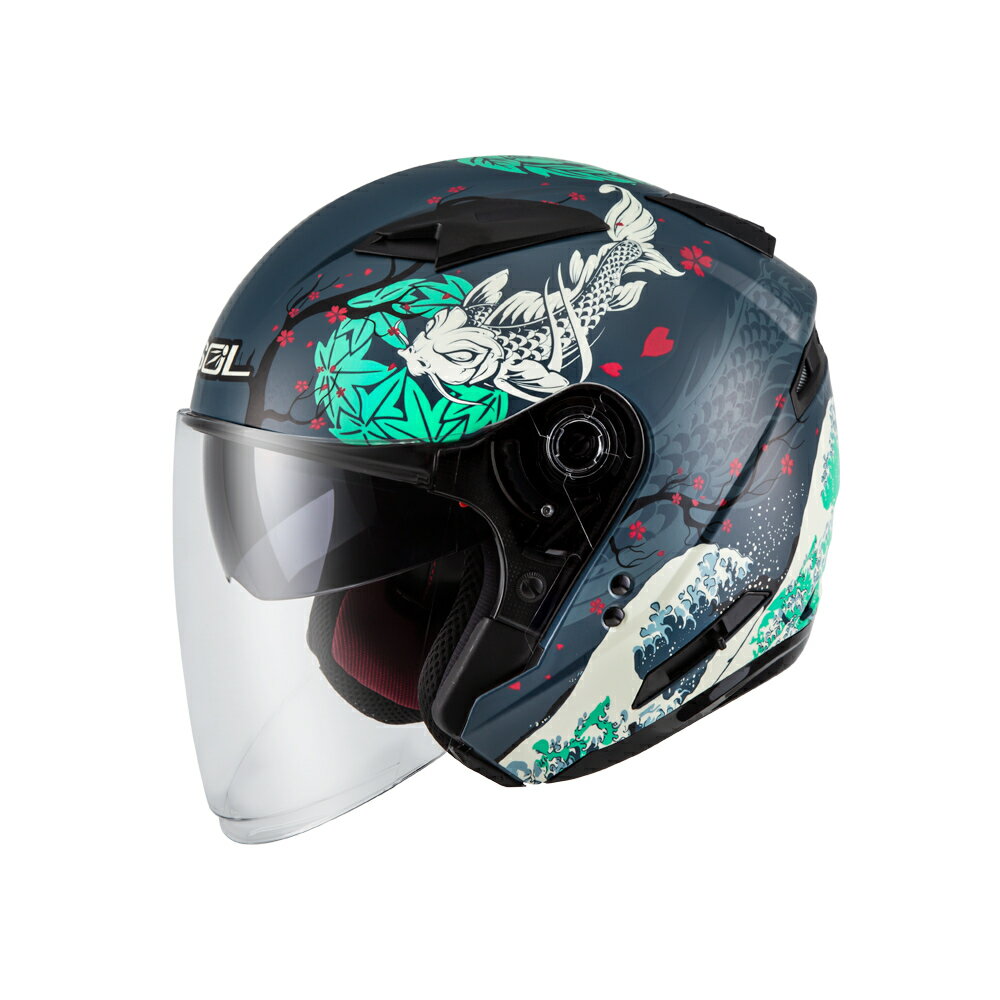 【SOL Helmets】SO-7E開放式安全帽 (浮世繪_消光藍/綠) ｜ SOL安全帽官方商城 | SOL Helmets | 樂天市場Rakuten