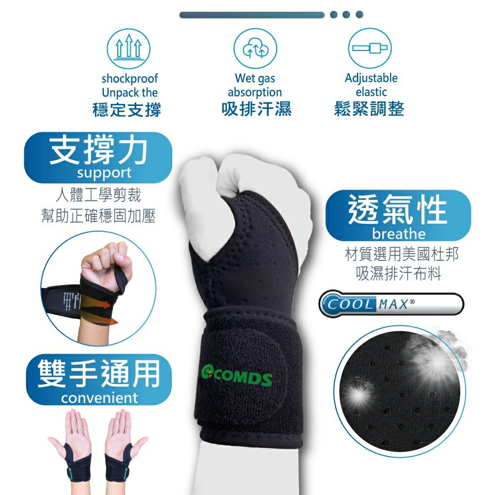 【康得適-COMDS】 COOLMAX拇指套入式 護腕帶 醫療護腕 護腕媽媽手 手腕護具 護腕 滑鼠 不分左右手 | 輔匠先生醫材館 | 樂天市場Rakuten