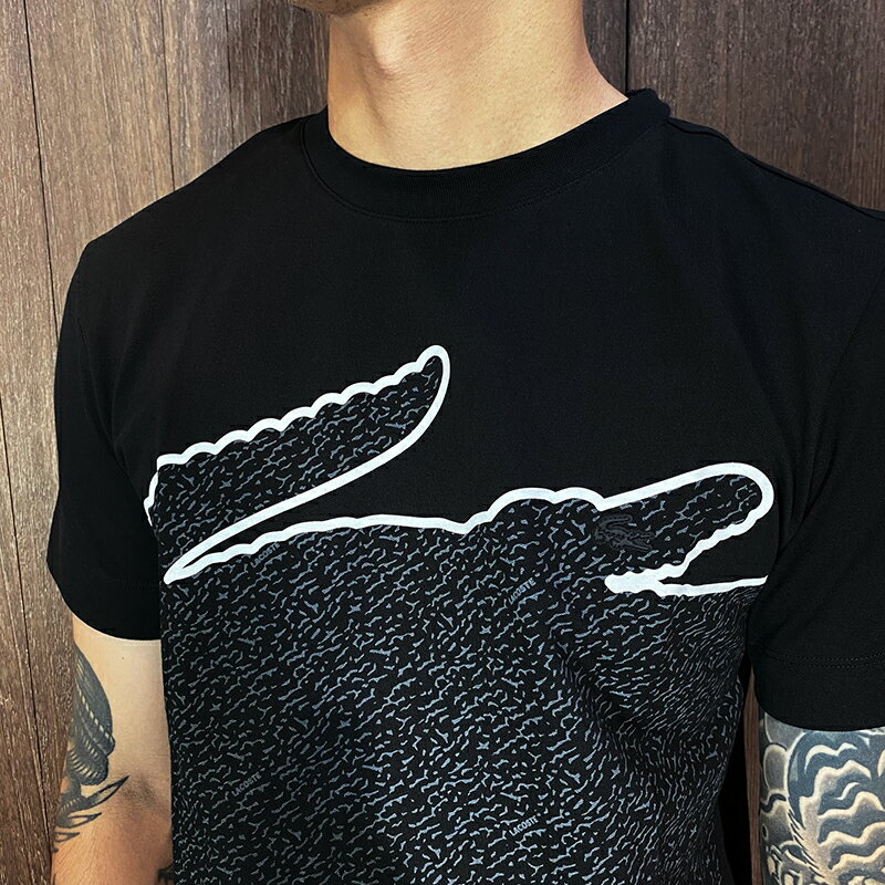 美國百分百【全新真品】Lacoste 短袖 棉質 T恤 鱷魚 上衣 T-shirt logo 短T 黑色 CK51 | 美國百分百直營店 | 樂天市場Rakuten