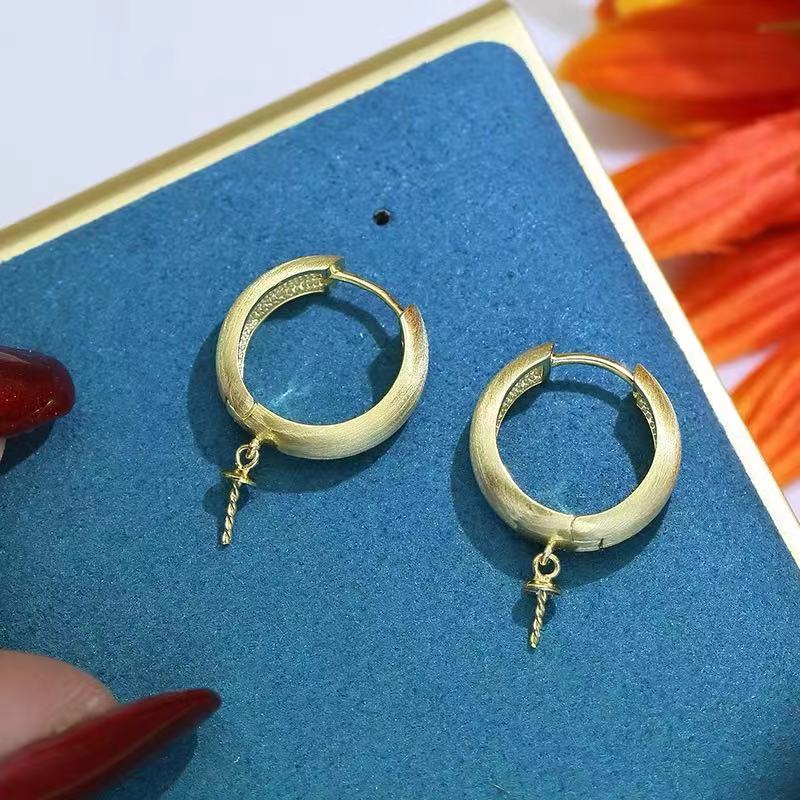 DIY珍珠配件 S925純銀耳釘空托 拉絲款銀飾耳環托 配9-15mm圓巴異 | 協貿國際日用品生活14館 | 樂天市場Rakuten